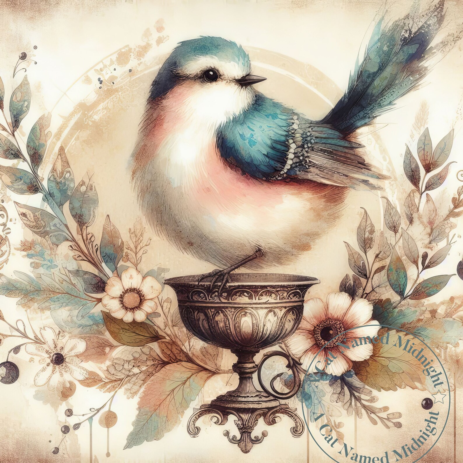 Shabby Chic Birds Vintage Style Clipart 11 Images Watercolor Bird ...
