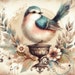 Shabby Chic Birds Vintage Style Clipart 11 Images Watercolor Bird ...