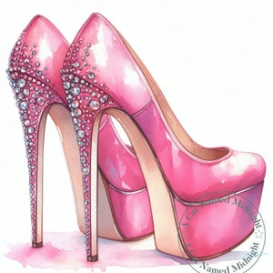 Pink High Heels Clipart 11 JPG Bundle Pink High Heels Clip Art Womens ...