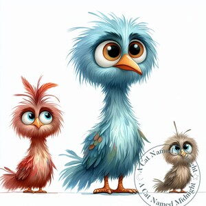 12 Quirky Funny Bird Clipart JPG Silly Goofy Birds Clip Art Bundle ...