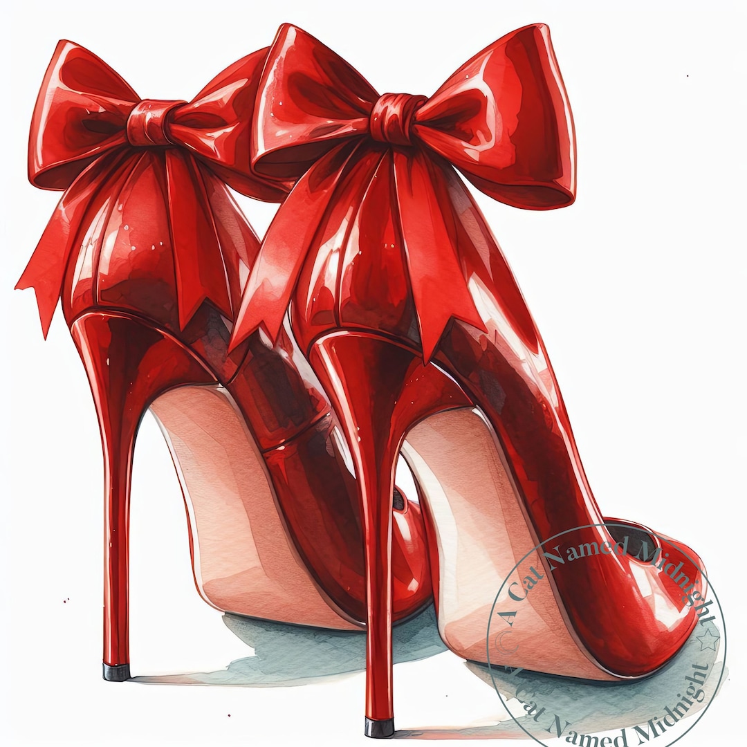 Red High Heels Clip Art 9 Watercolor High Heels Clipart Bundle Set 2 ...