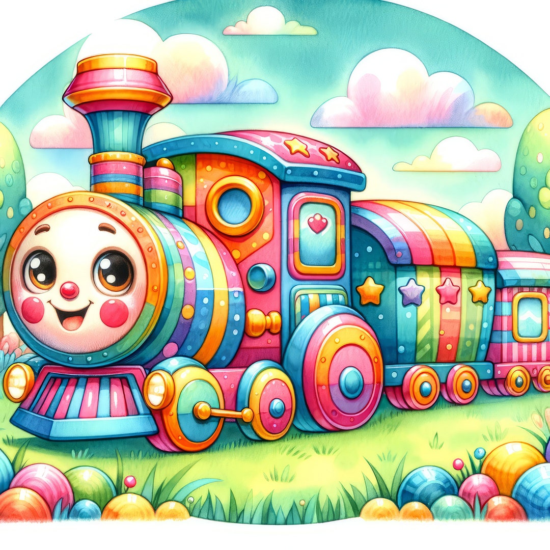 Toy Train Clip Art | 10 JPG Nursery Images - Etsy