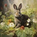 Bunny in Flower Garden Clipart Images Rabbit in Garden Clip Art Bundle ...