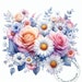 Watercolor Flowers Bouquet Clipart 14 High Quality Jpgs Shabby Chic ...