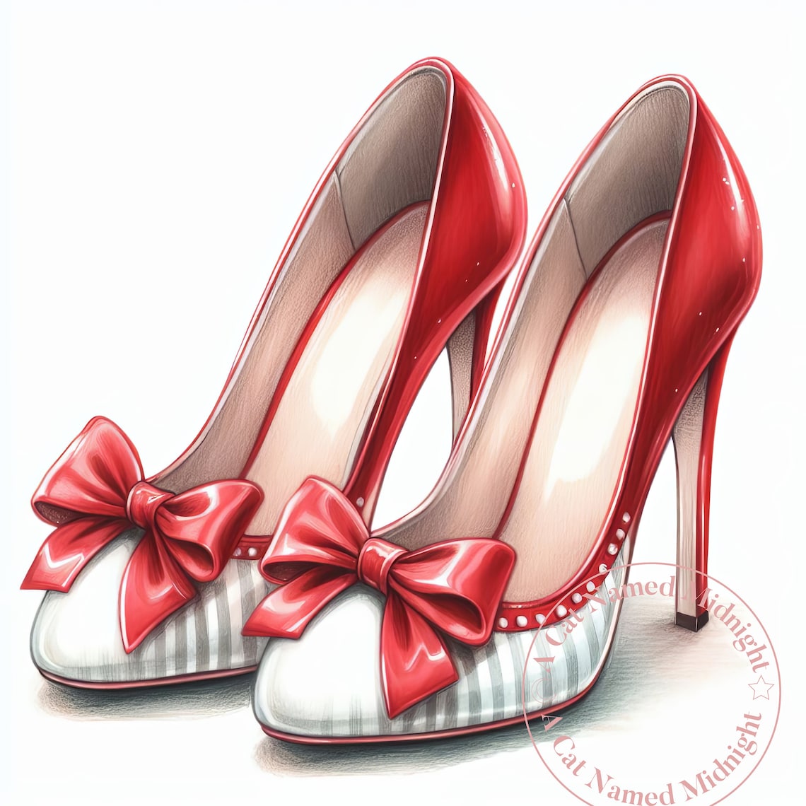 10 Red High Heels Clip Art Watercolor High Heels Clipart Bundle Womens ...