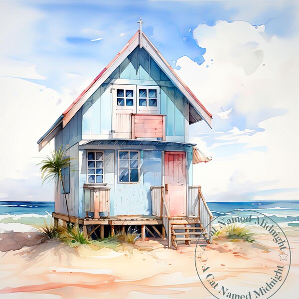 Beach House Clip Art - Etsy