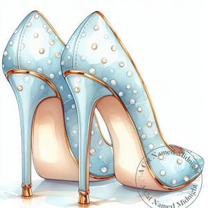 Blue High Heels Clipart | Light Blue Stilettos Clip Art - Etsy