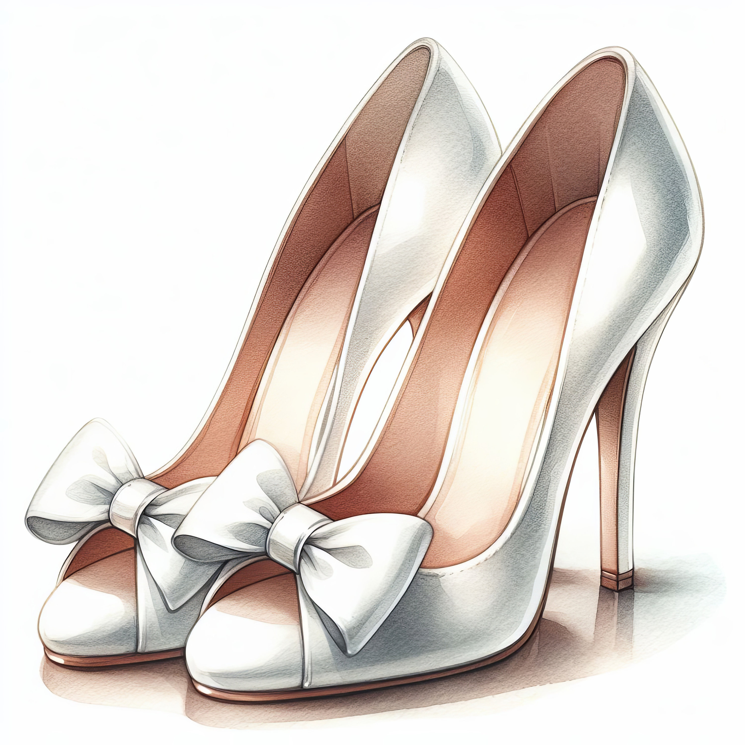 Watercolor High Heels Clipart Bundle White High Heels Clip Art Womens ...