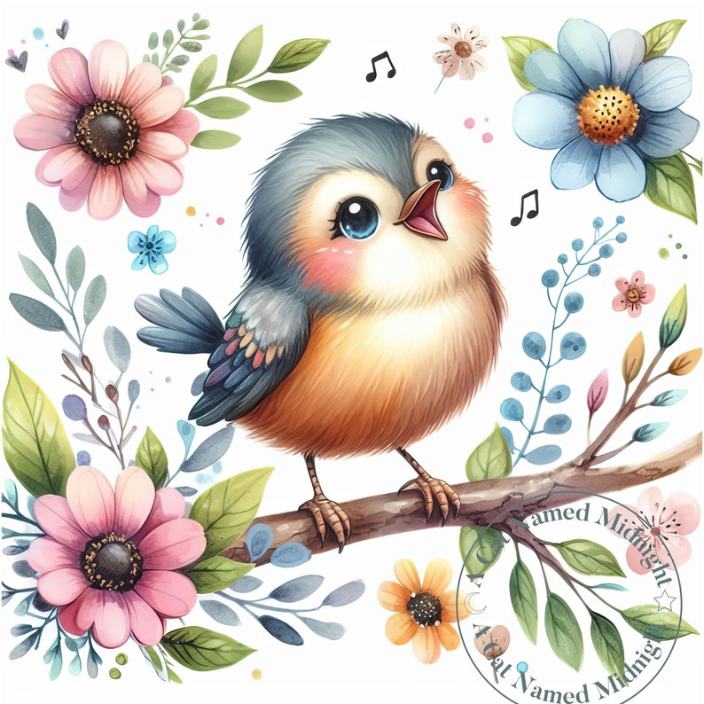 Watercolor Bird Clipart Watercolor Cute Little Birds Clip Art Easter ...