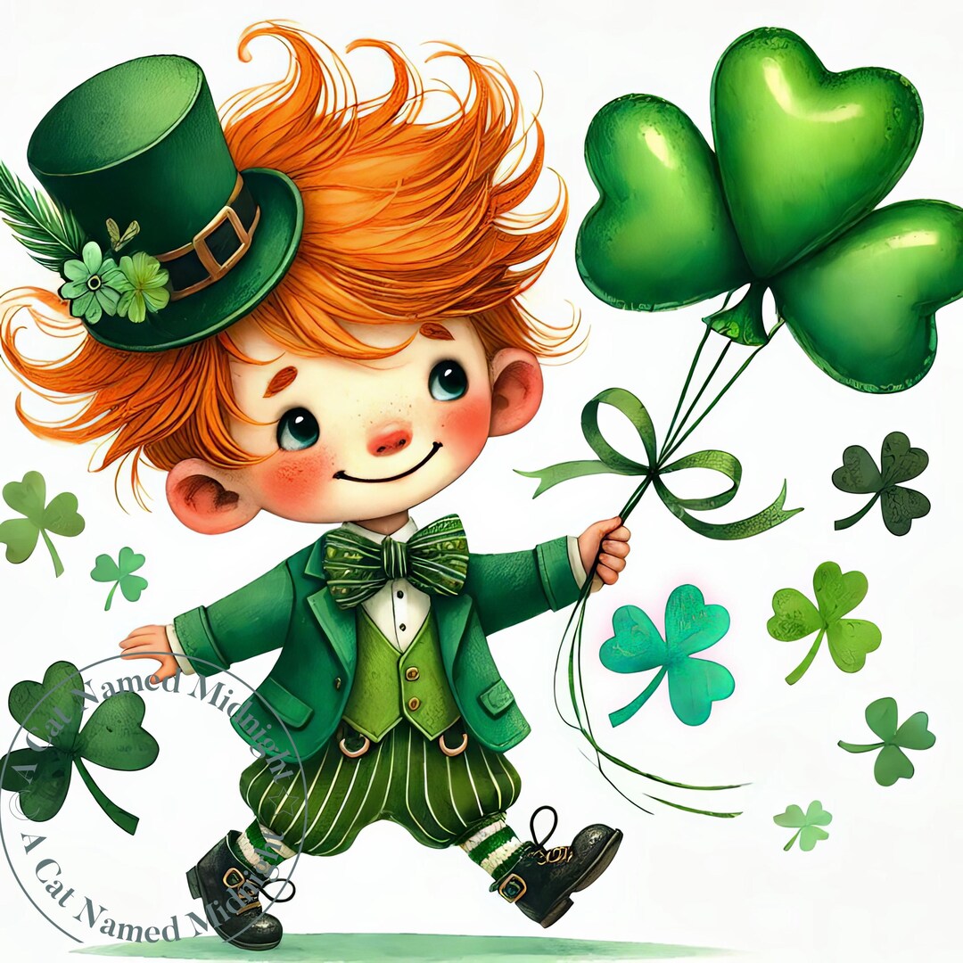 Cute Leprechaun Boy Clipart 13 JPG Whimsical St. Patrick's Day Clip Art ...