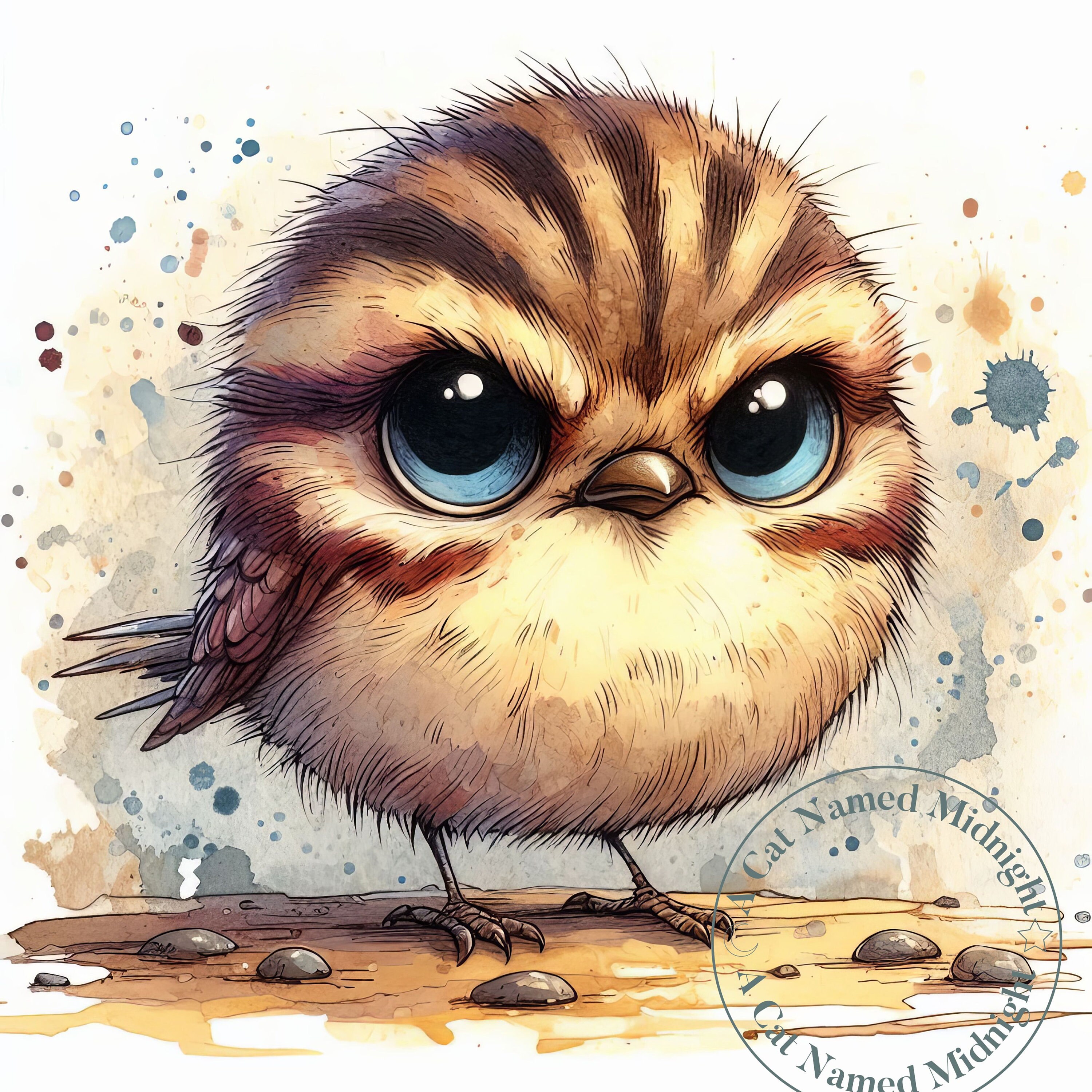 Grumpy Birds Clip Art | Whimsical Birds Funny Clipart 10 JPG Images - Etsy