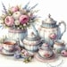 Shabby Chic Tea Cups Clipart 8 JPG Images Watercolor Clip Art Bundle ...