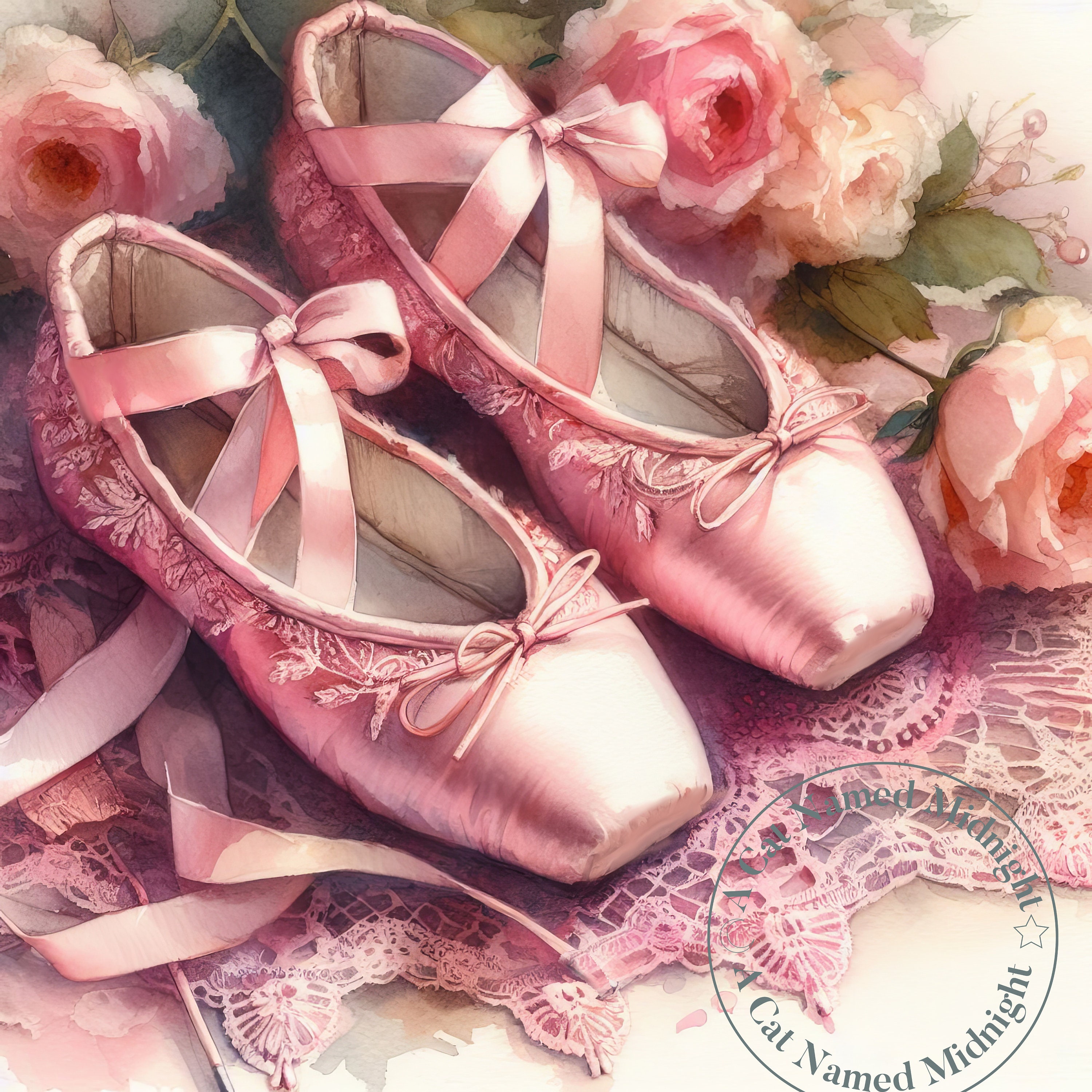 Watercolor Ballet Shoes Clipart Bundle Pink Ballet Shoes Clip Art ...