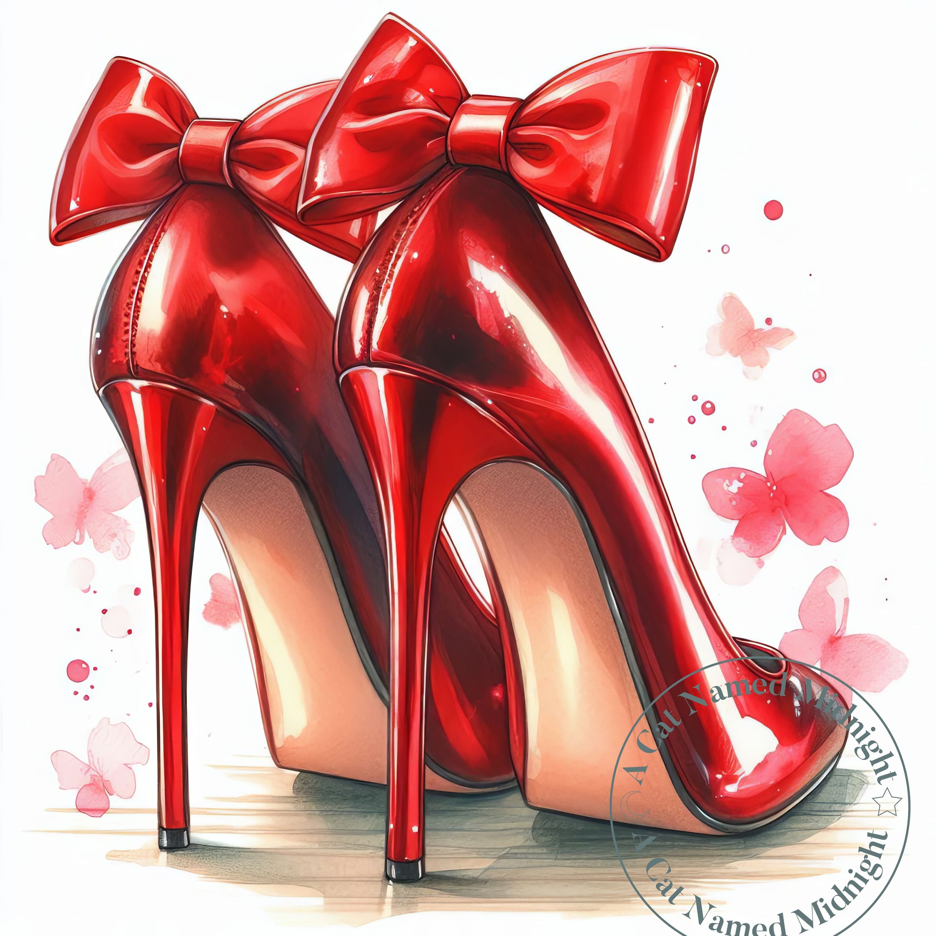 Red High Heels Clip Art 9 Watercolor High Heels Clipart Bundle Set 2 ...