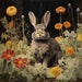 Bunny in Flower Garden Clipart Images Rabbit in Garden Clip Art Bundle ...