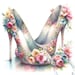 10 Watercolor High Heels Clipart Bundle Floral High Heels Clip Art ...