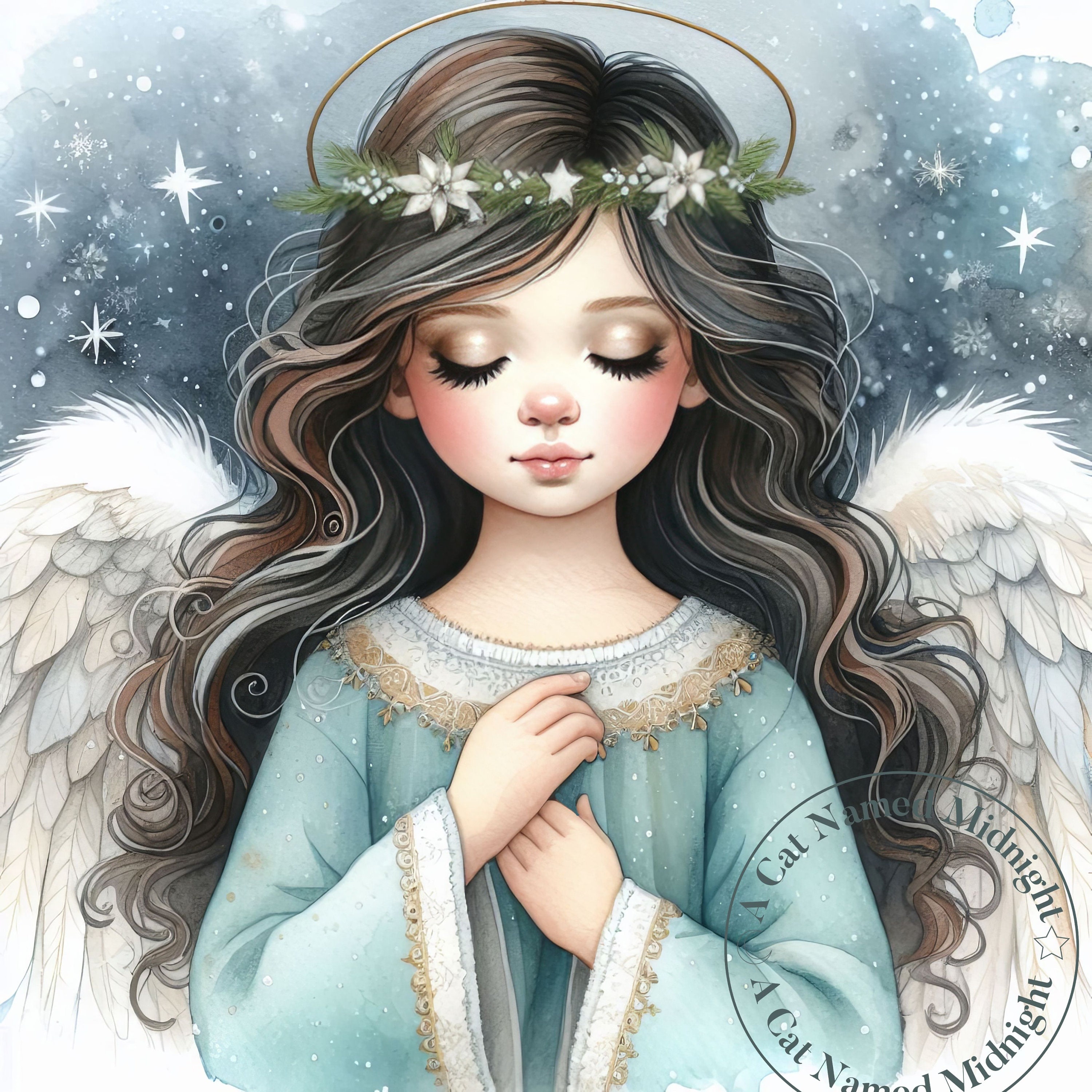 Christmas Angel Clipart 10 JPG Angels Watercolor Clipart Xmas Angels ...