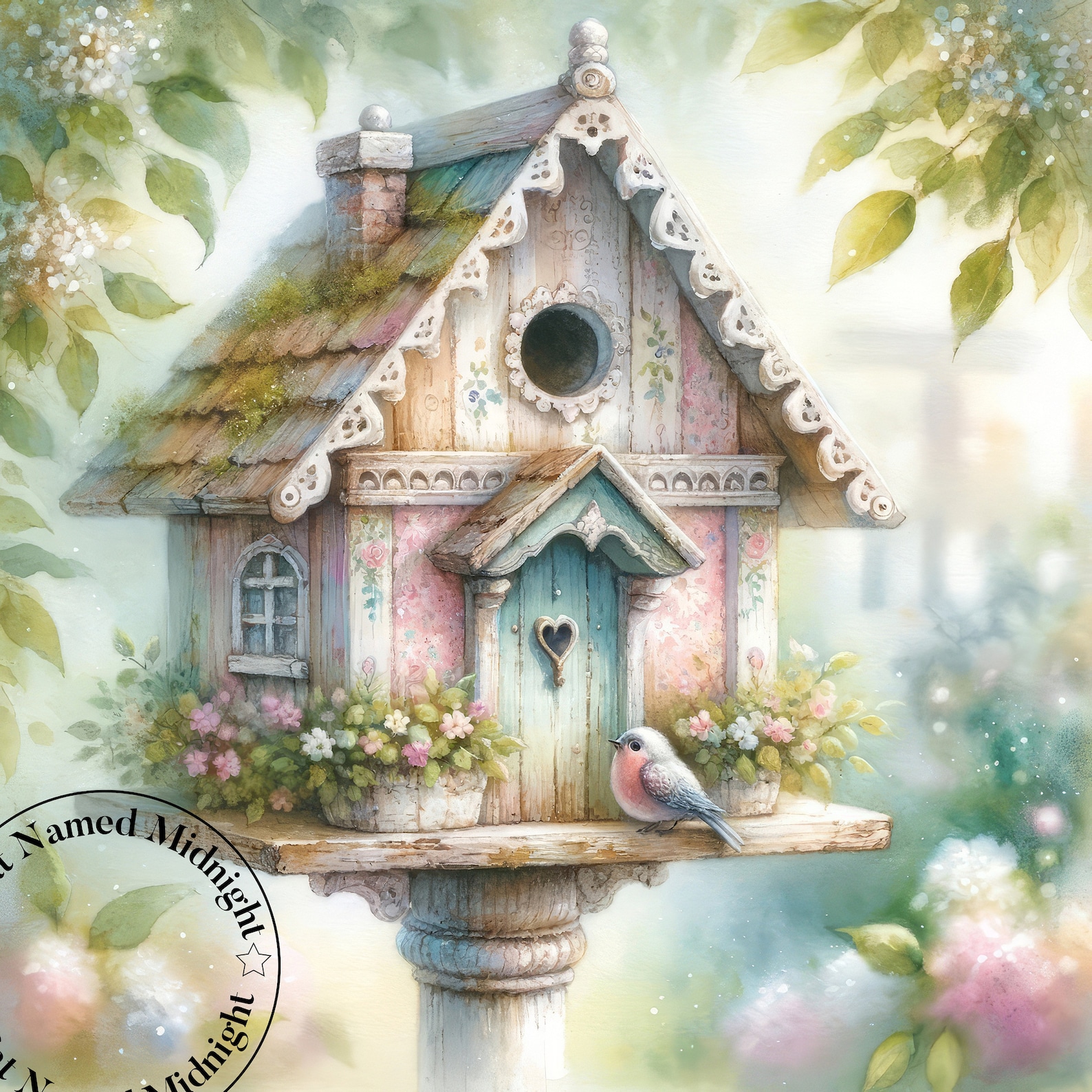 Shabby Chic Bird Houses Clipart 10 Images Watercolor Birdhouse Clip Art ...