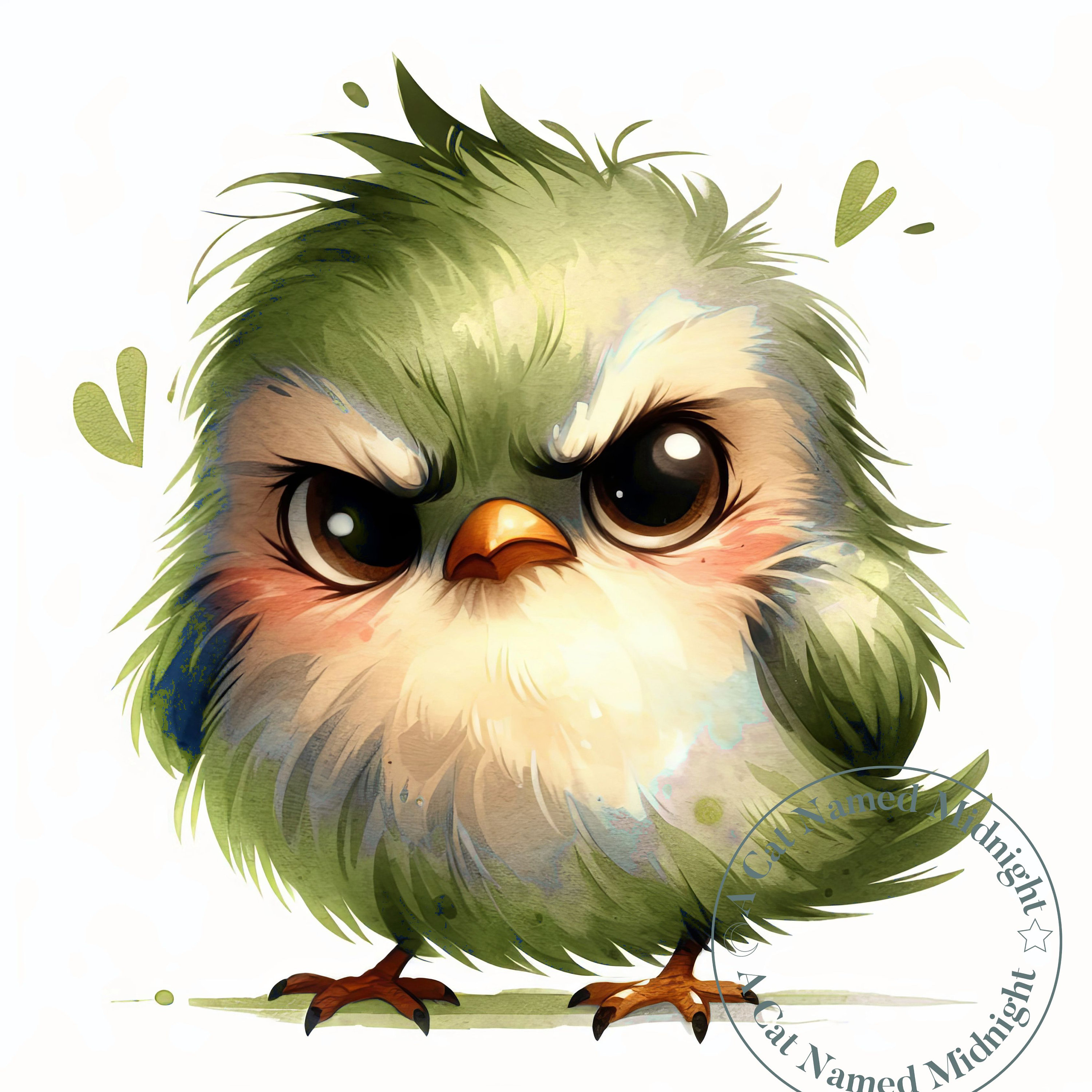 Grumpy Birds Clip Art | Whimsical Birds Funny Clipart 10 JPG Images - Etsy