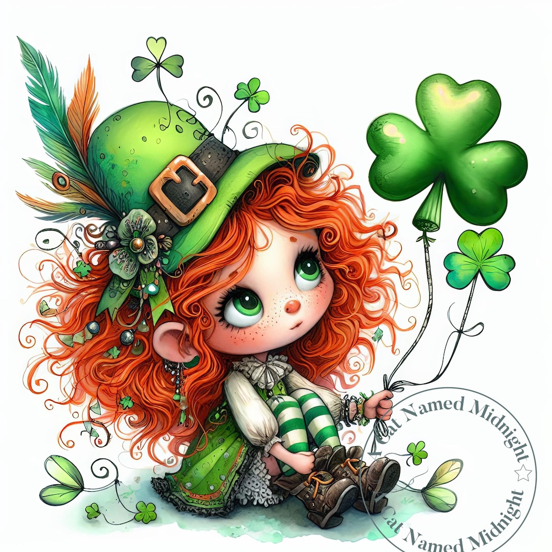Leprechaun Girl Clipart 13 JPG Whimsical St. Patrick's Day Clip Art ...
