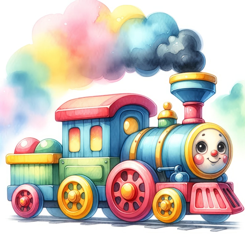 Toy Train Clip Art | 10 JPG Nursery Images - Etsy