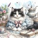 10 Shabby Chic Cat Clipart Watercolor Cat Clip Art Cat Images Bundle ...