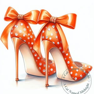 Orange High Heels Clipart 10 High Quality JPG Orange Polka Dot High ...
