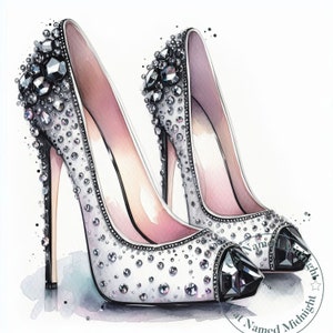 12 White and Black High Heels Clipart Bundle 10 Watercolor White High ...