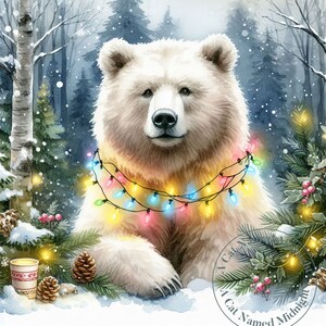Christmas Bear Clipart 15 Xmas Clip Art Christmas Watercolor Clipart ...