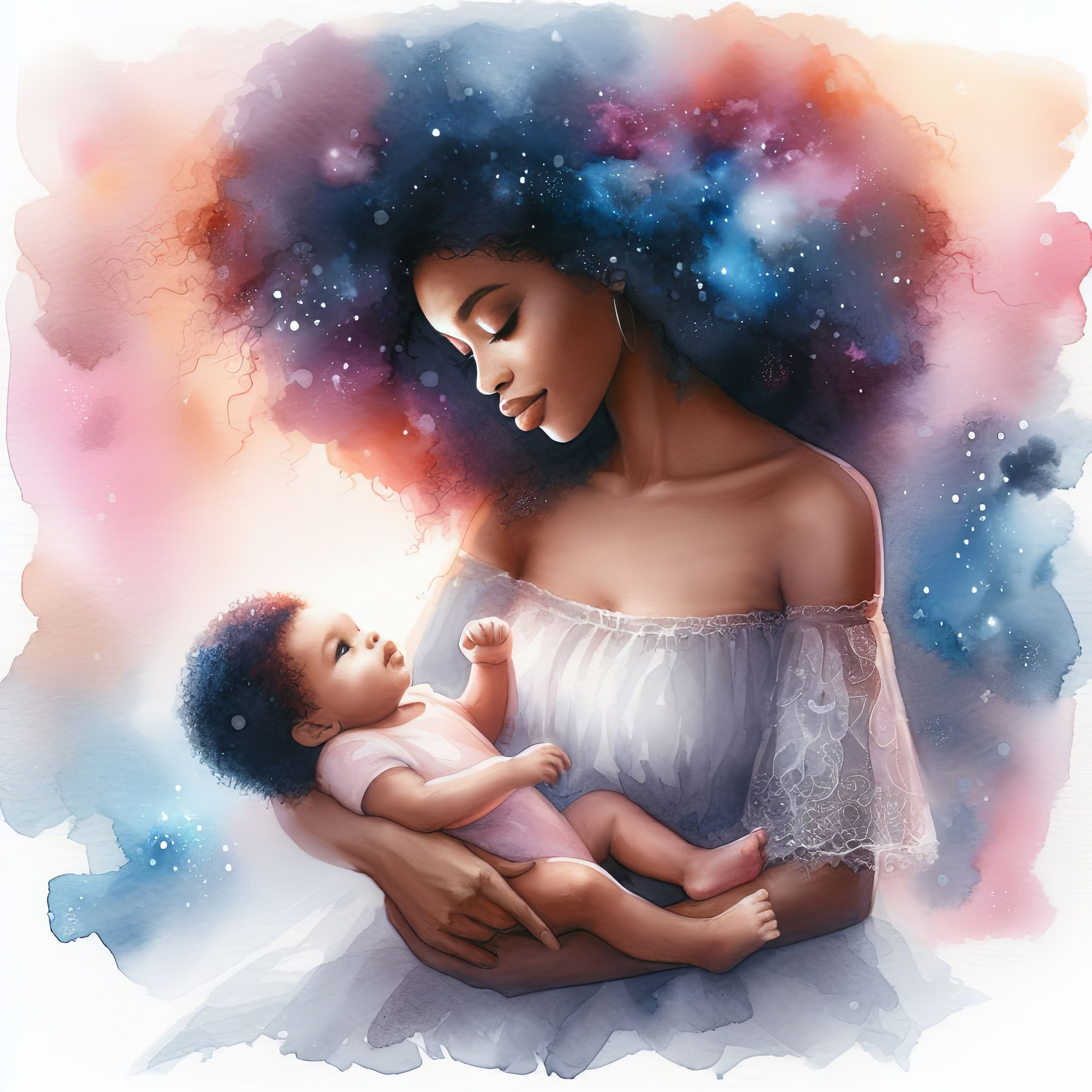 10 Mother and Baby Clipart Bundle Watercolor Clip Art Mother's Day ...