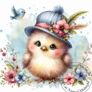 Shabby Chic Birds Vintage Style Clipart 10 JPG Images Watercolor Bird ...