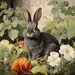 Bunny in Flower Garden Clipart Images Rabbit in Garden Clip Art Bundle ...