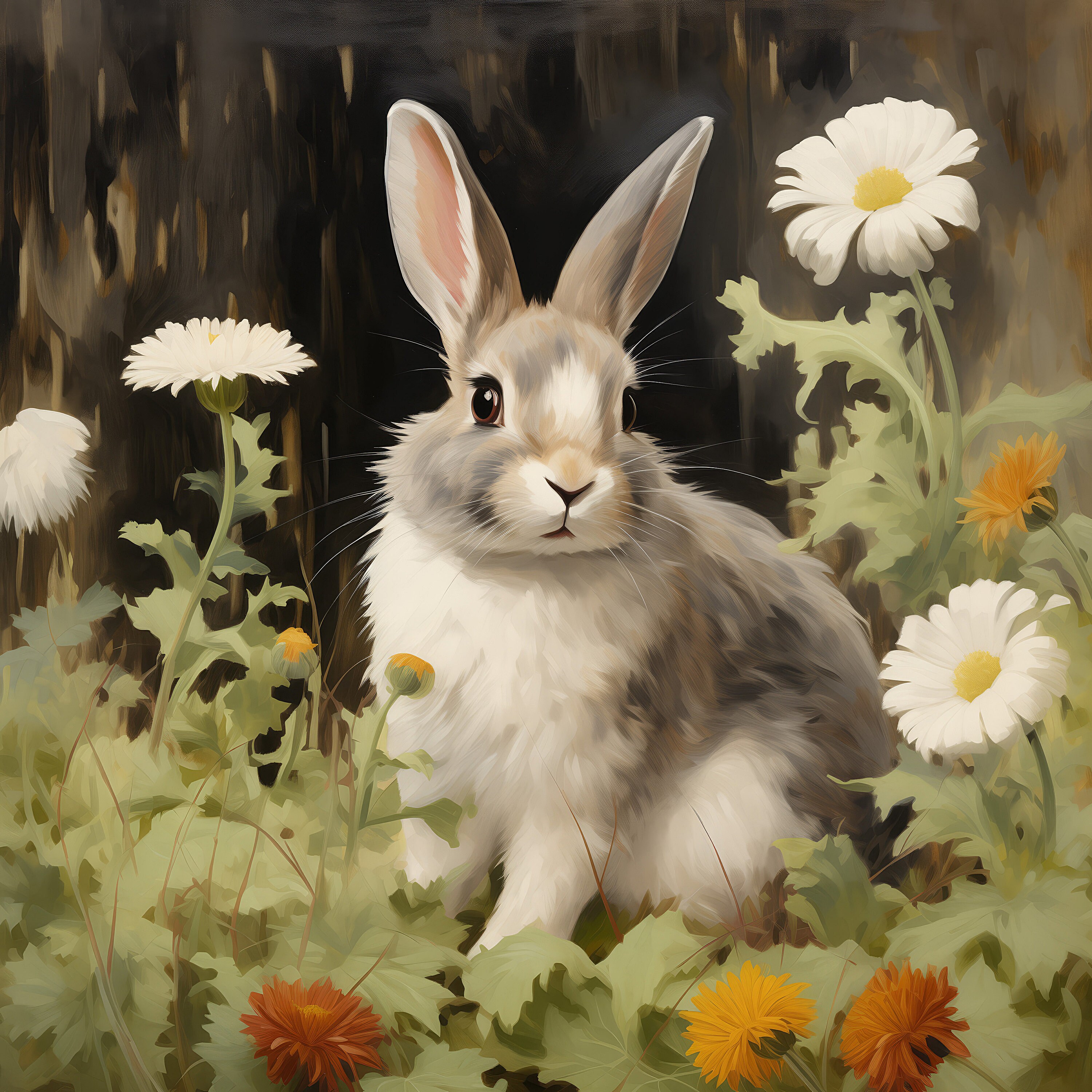 Bunny in Flower Garden Clipart Images Rabbit in Garden Clip Art Bundle ...