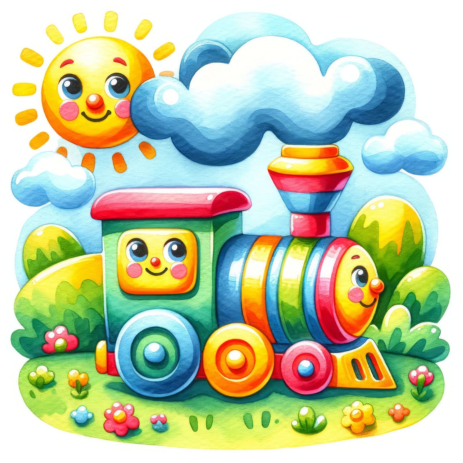 Toy Train Clip Art | 10 JPG Nursery Images - Etsy
