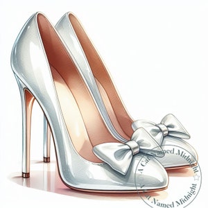 White High Heels Clipart Bundle 10 Watercolor White High Heels Clip Art ...