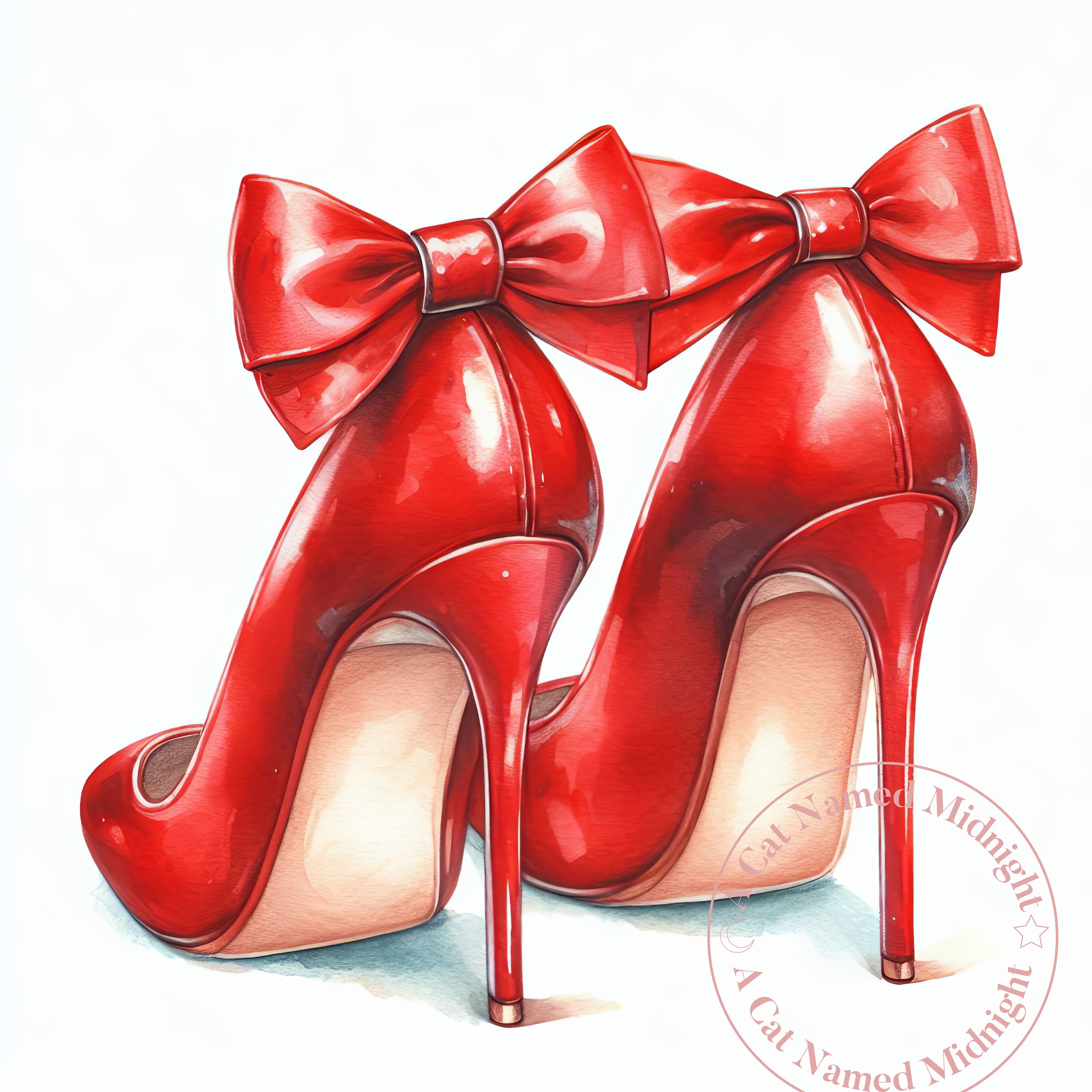 10 Red High Heels Clip Art Watercolor High Heels Clipart Bundle Womens ...