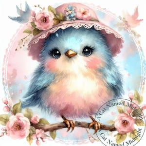 Shabby Chic Birds Vintage Style Clipart 10 JPG Images Watercolor Bird ...