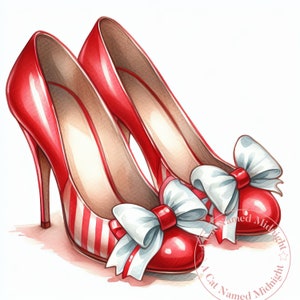 10 Red High Heels Clip Art Watercolor High Heels Clipart Bundle Womens ...