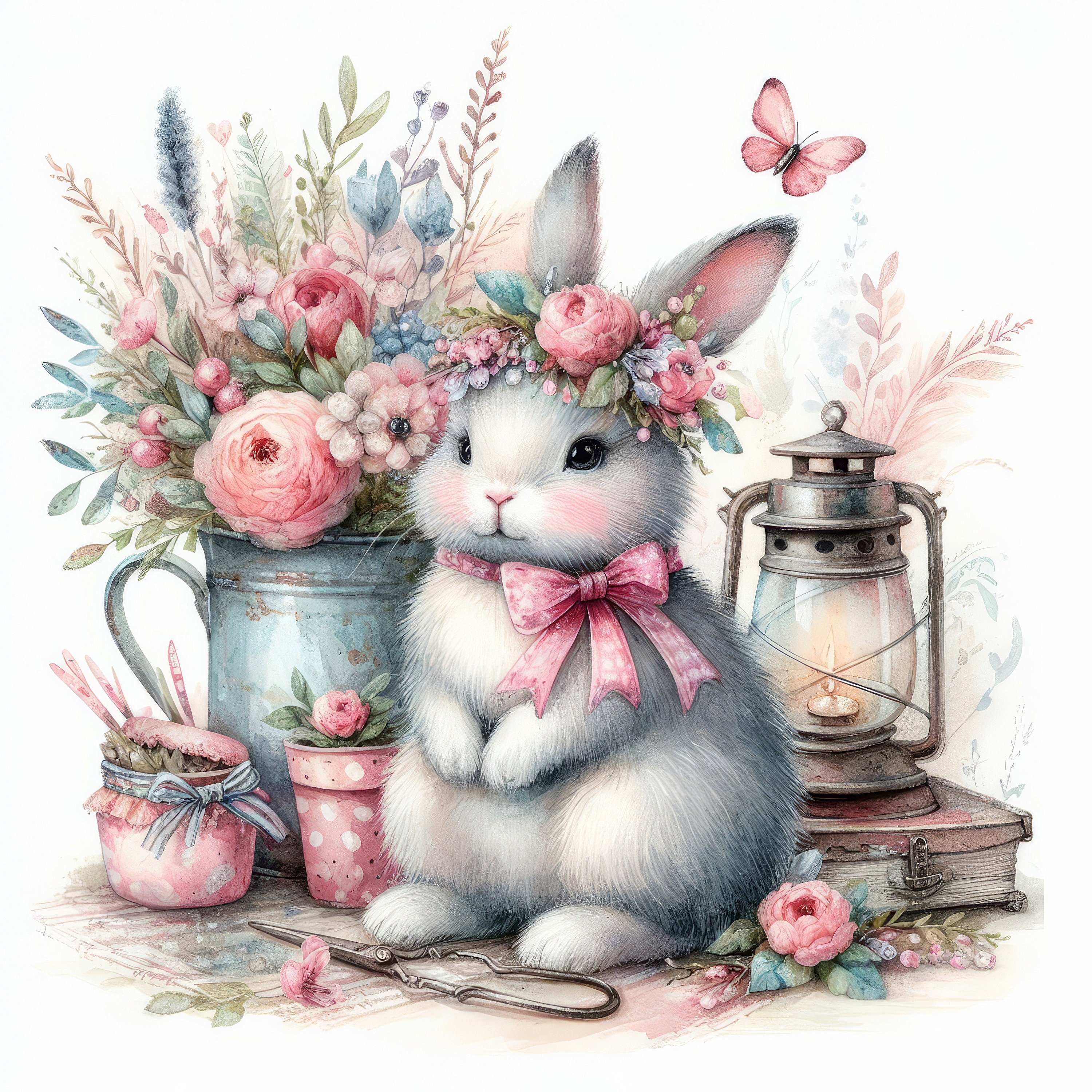 Watercolor Bunny Clipart Watercolor Rabbit Clip Art Easter Bunny ...