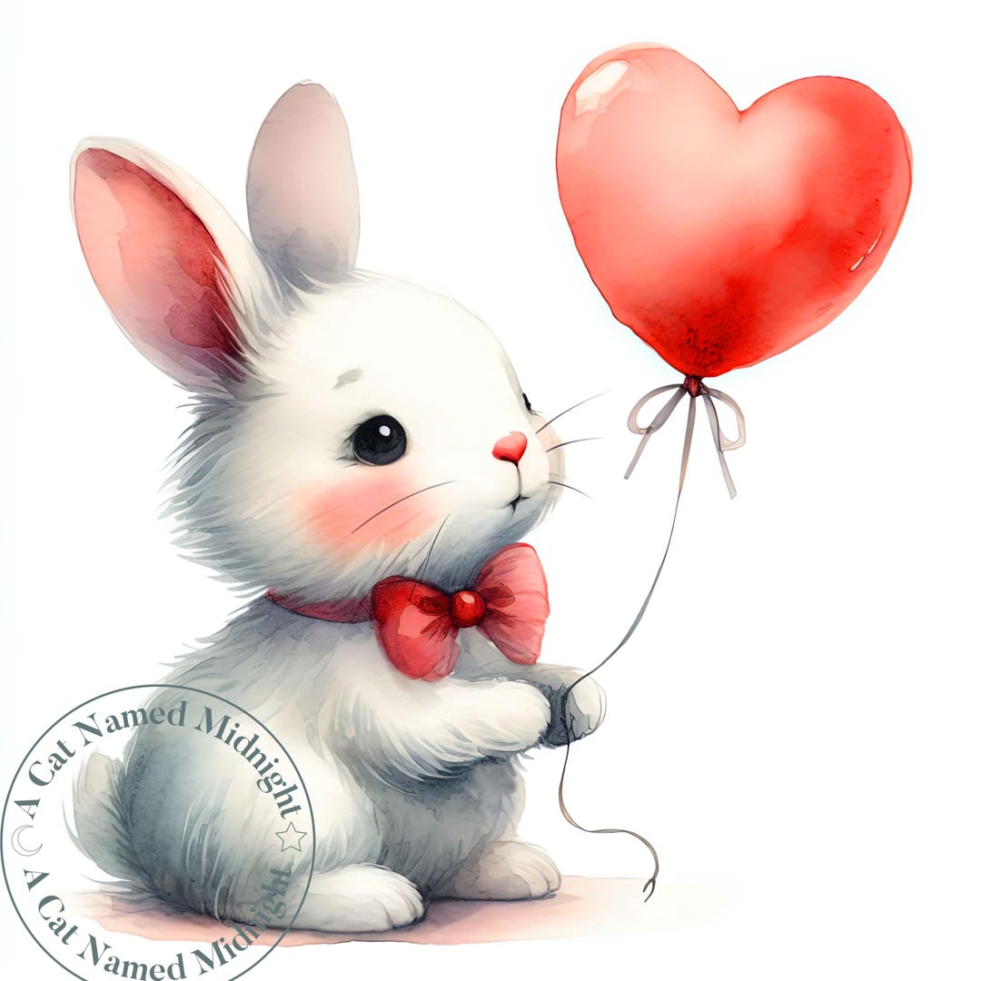 Bunny Clip Art | 11 JPG Images | Valentines Day Clipart - Etsy