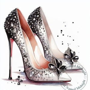 12 White and Black High Heels Clipart Bundle 10 Watercolor White High ...