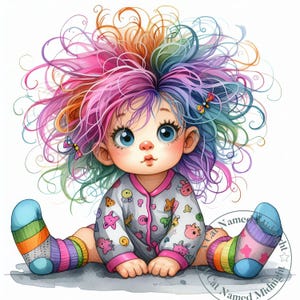 Quirky Baby Girl Clipart 14 Jpgs Cute Little Girl Watercolor Clip Art ...