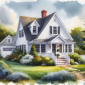 Cape Cod Cottage Clipart Bundle 10 High Quality Images White Cottage ...