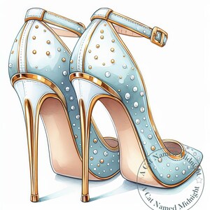 Blue High Heels Clipart | Light Blue Stilettos Clip Art - Etsy
