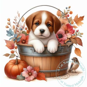 Cute Puppies Clipart 12 JPG Images Watercolor Puppy Clip Art Floral ...