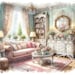 10 Watercolor Shabby Chic Living Room Clipart Vintage Clip Art ...