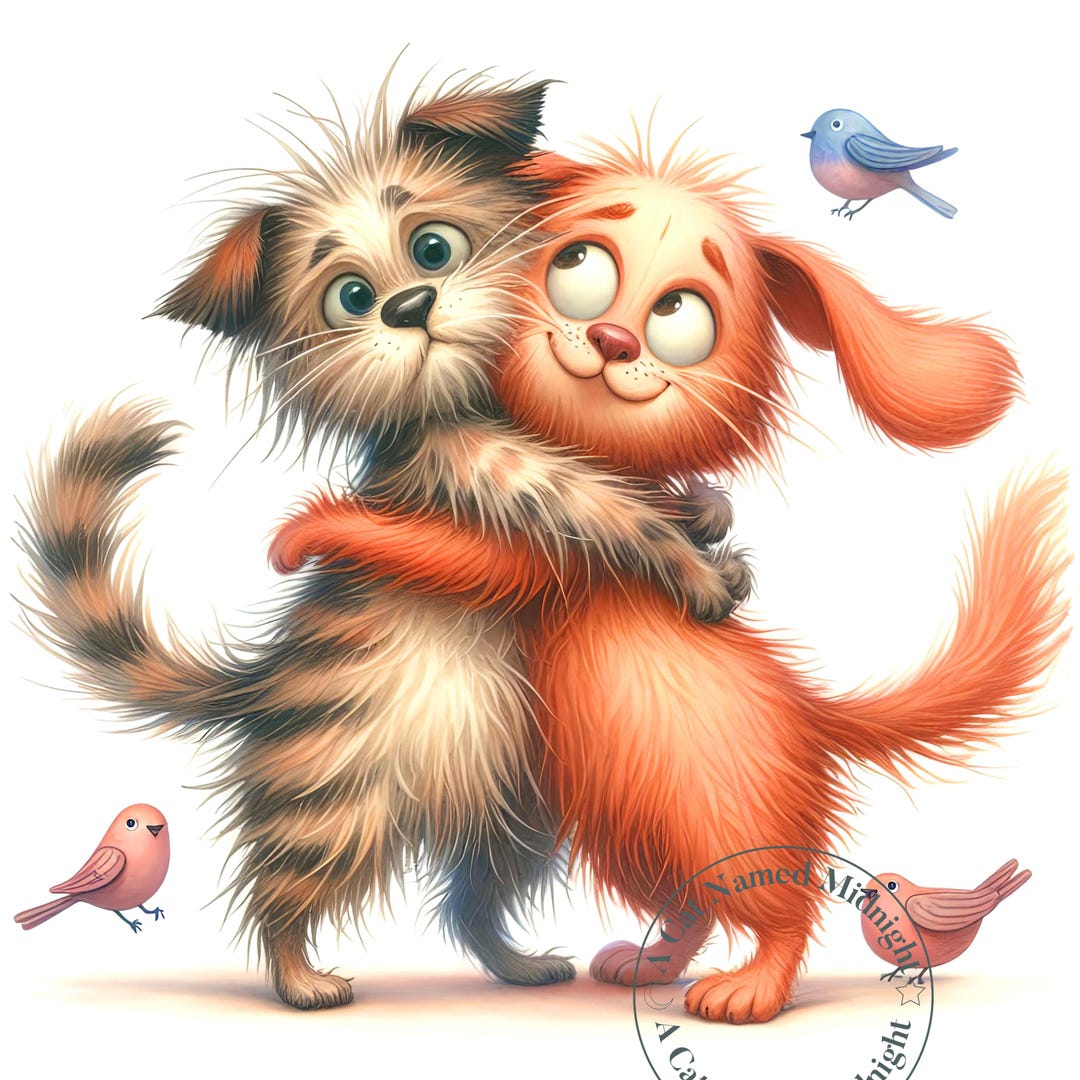 Quirky Dog and Cat Best Friends Clipart 13 High Quality JPG Images Cat ...