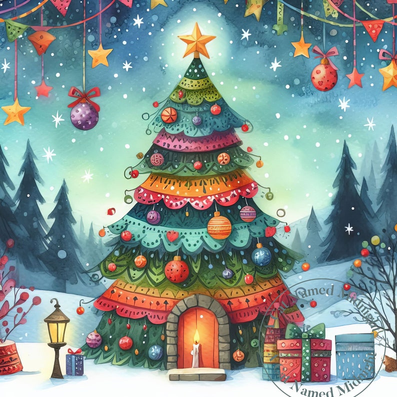 Folk Art Christmas Tree Clipart 10 JPG Xmas Clip Art Xmas Tree ...