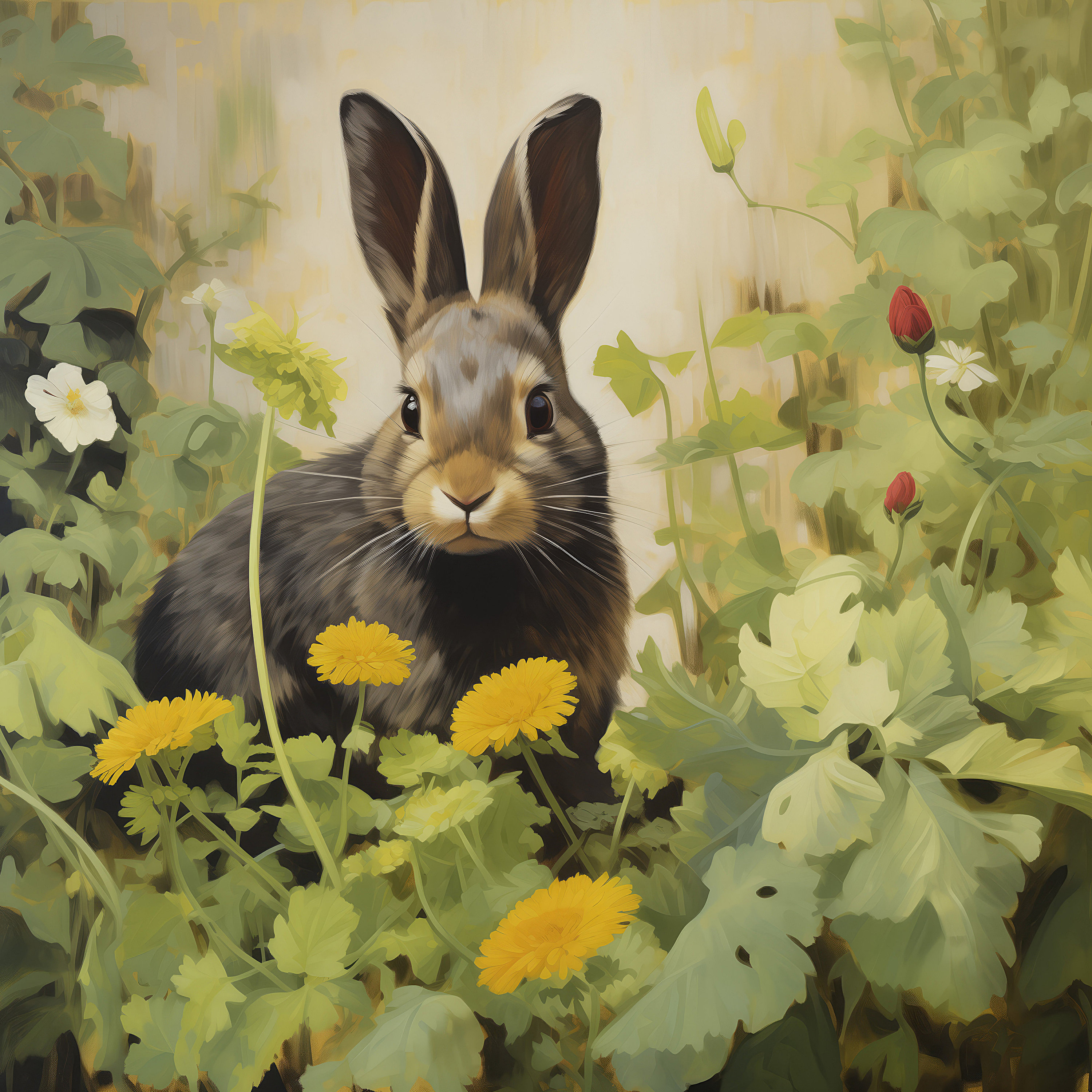 Bunny in Flower Garden Clipart Images Rabbit in Garden Clip Art Bundle ...