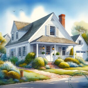 Cape Cod Cottage Clipart Bundle 10 High Quality Images White Cottage ...